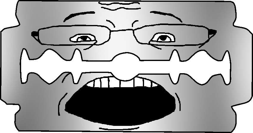 SoyBooru - Post 152268: blade glasses open_mouth razor razor_blade ...