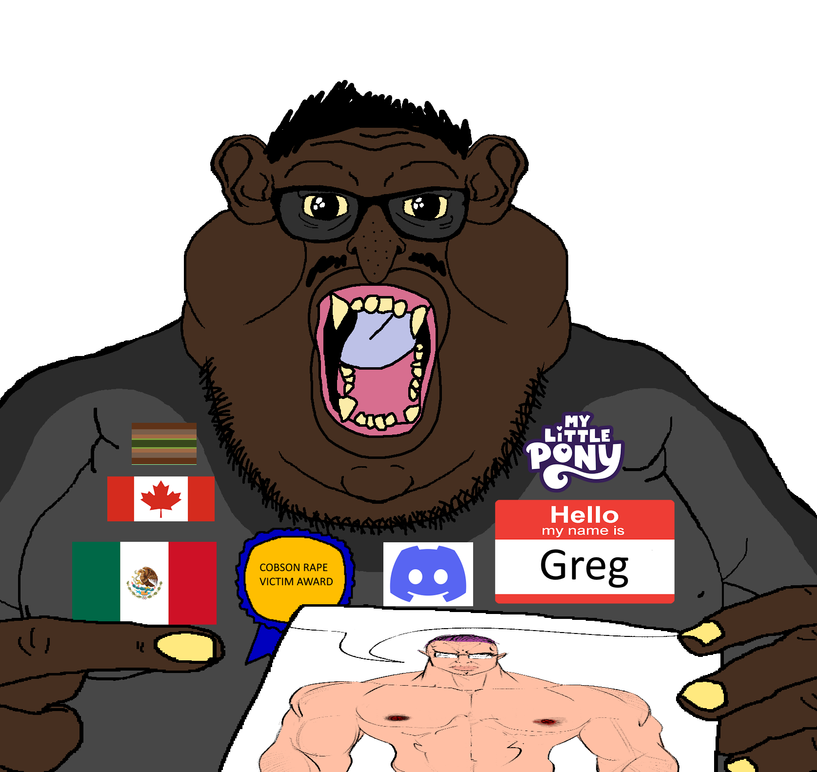 SoyBooru - Post 149576: award beard black_skin buff canada discord ear ...