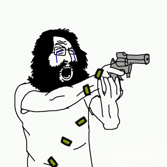 SoyBooru - Post 159132: animated beard bullets crying glasses gun ...