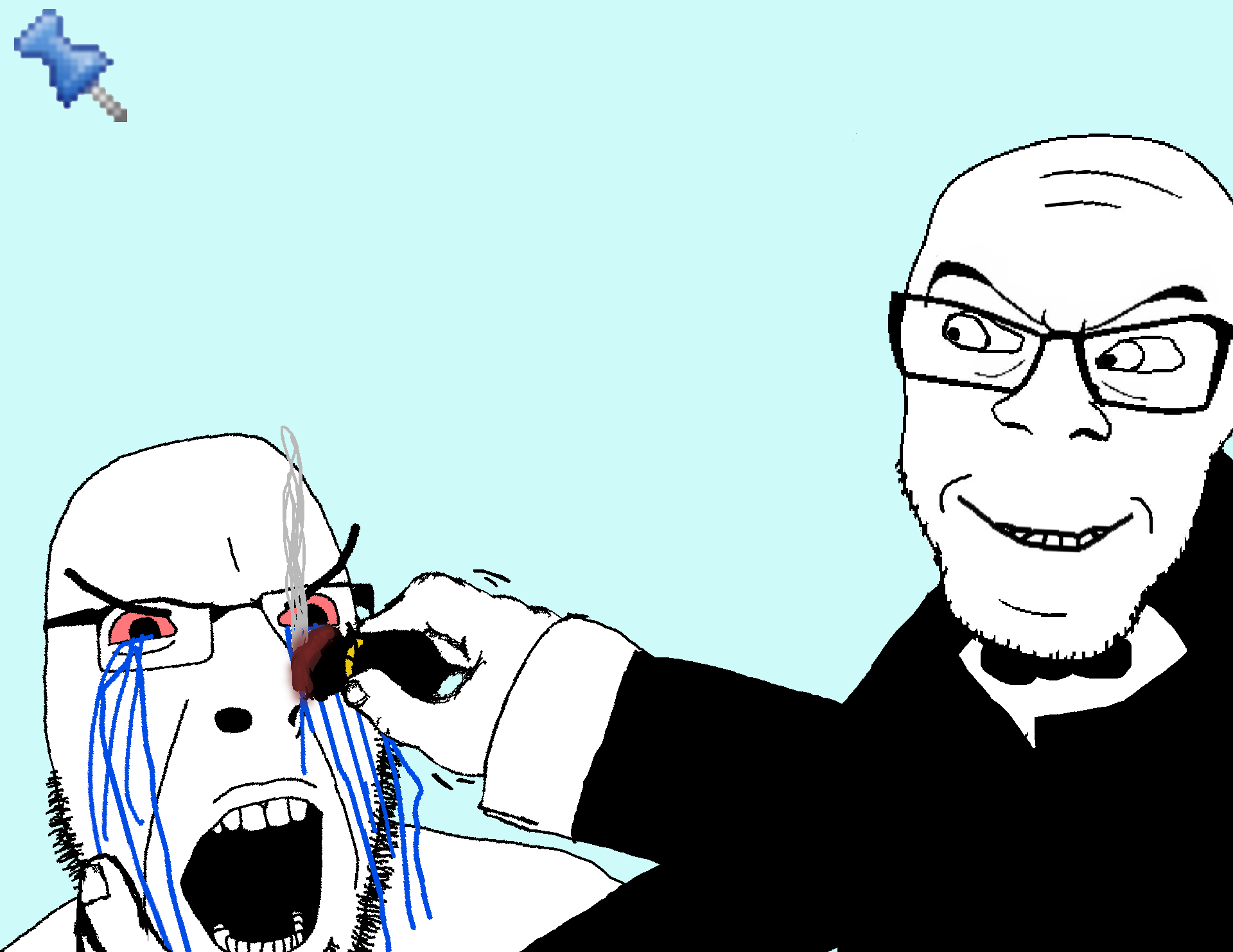 SoyBooru - Post 151094: anti_cobson bald bloodshot_eyes blue_background ...