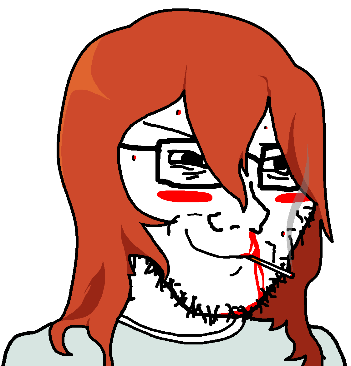 SoyBooru - Post 162280: cigarette glasses long_hair meta:self_insert ...